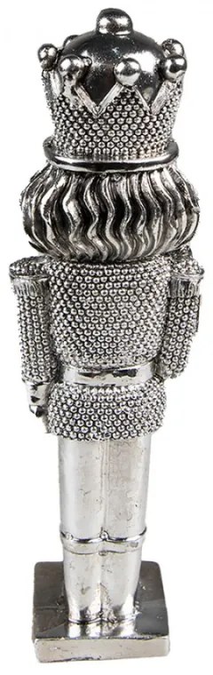 Vánoční dekorace Louskáček Stříbrný 5*4*16 cm – 5x4x16 cm