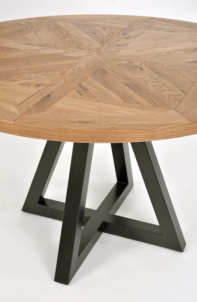Jídelní stůl Indus 125 cm z masivu dub přírodní/grafit