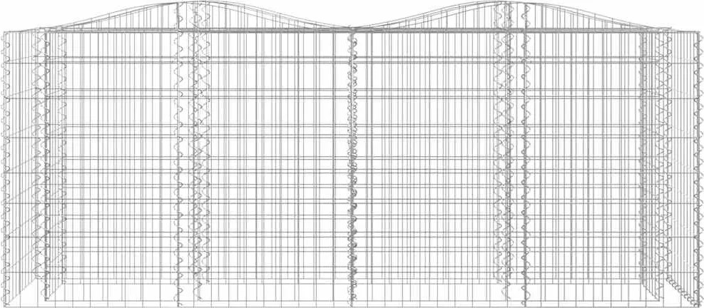 Klenutý gabion vyvýšený záhon 200x50x100 cm pozinkované železo 153546