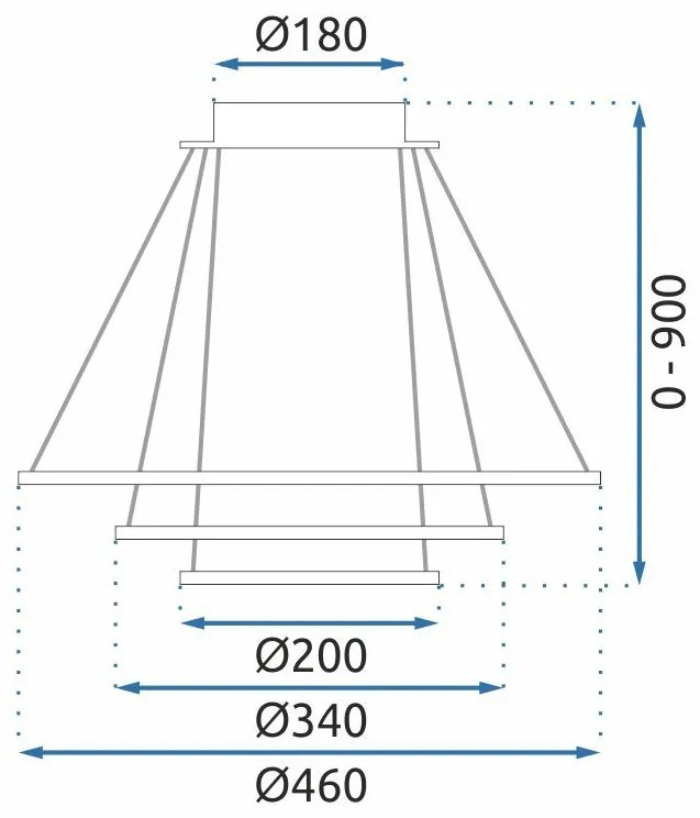 Toolight Závěsné LED osvětlení Urban B6 G042-3CP zlaté