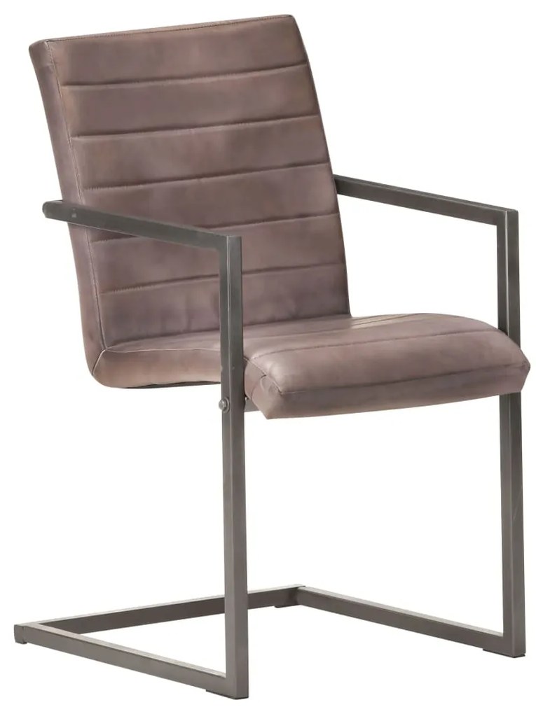 Konzolové jídelní židle 2 ks hnědé pravá kůže,  321841
