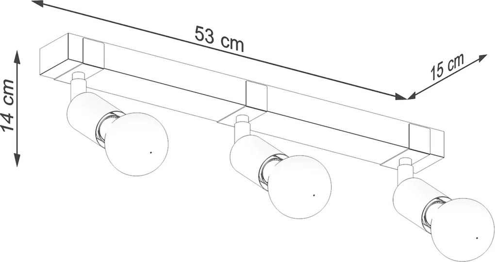 Sollux Lighting Stropní svítidlo ZUCA 3 černé