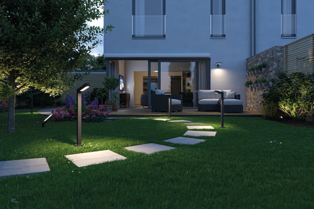 P 94548 LED venkovní nástěnné svítidlo Ito pohybové čidlo horizontální orientace IP44 227x159mm 3000K 6W 230V 65° antracit kov/umělá hmota - PAULMANN