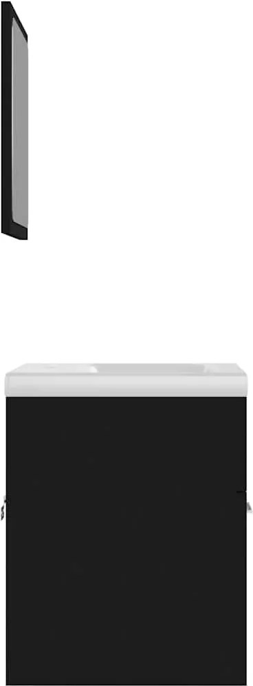 Set koupelnového nábytku černý dřevotříska 3070857
