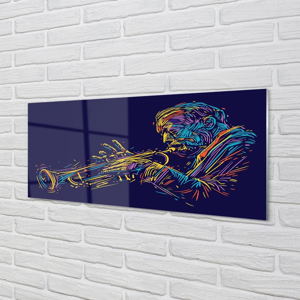 akrylový obraz trumpet muž 120x60 cm