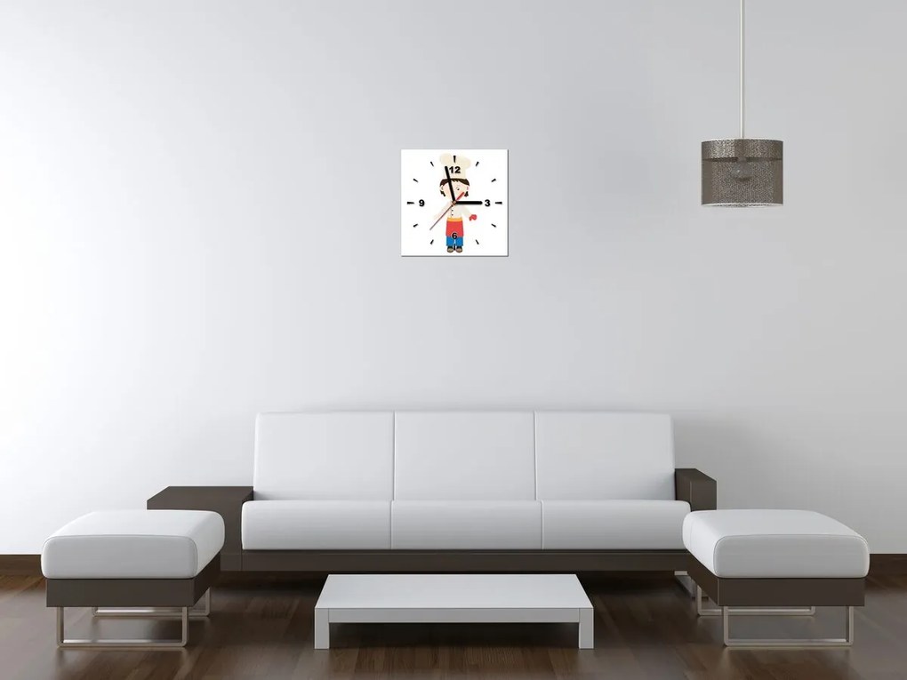 Gario Obraz s hodinami Malý kuchař Rozměry: 40 x 40 cm