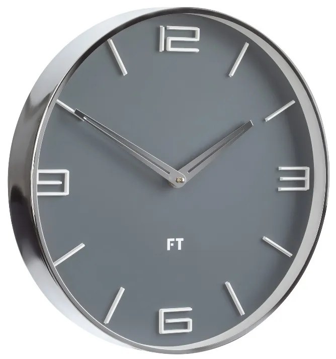 Designové nástěnné hodiny Future Time FT3010GY Flat grey 30cm