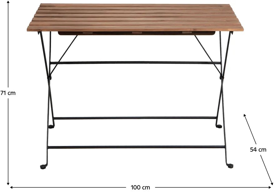 Kondela Zahradní set 1+4, akácie/černá, SEDAN TYP 2
