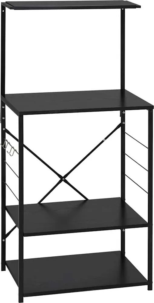 Skříňka na mikrovlnku černá 60 x 39,6 x 123 cm kompozitní dřevo 288238