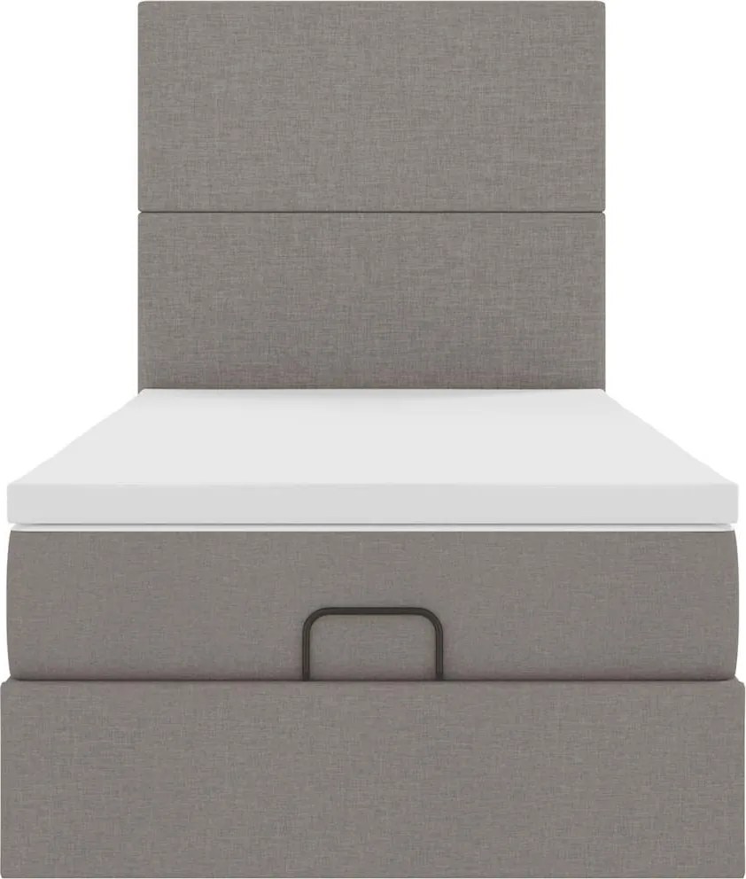 Osmanský postel s matrací taupe 100x200 cm textil 3313054
