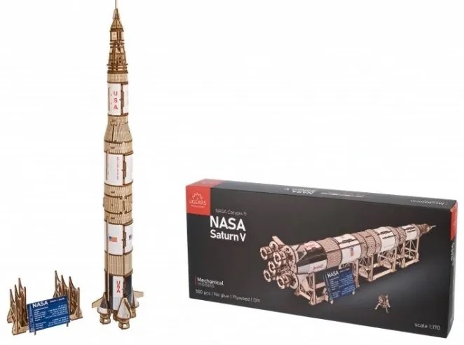 Ugears 3D dřevěné mechanické puzzle NASA, Saturn V