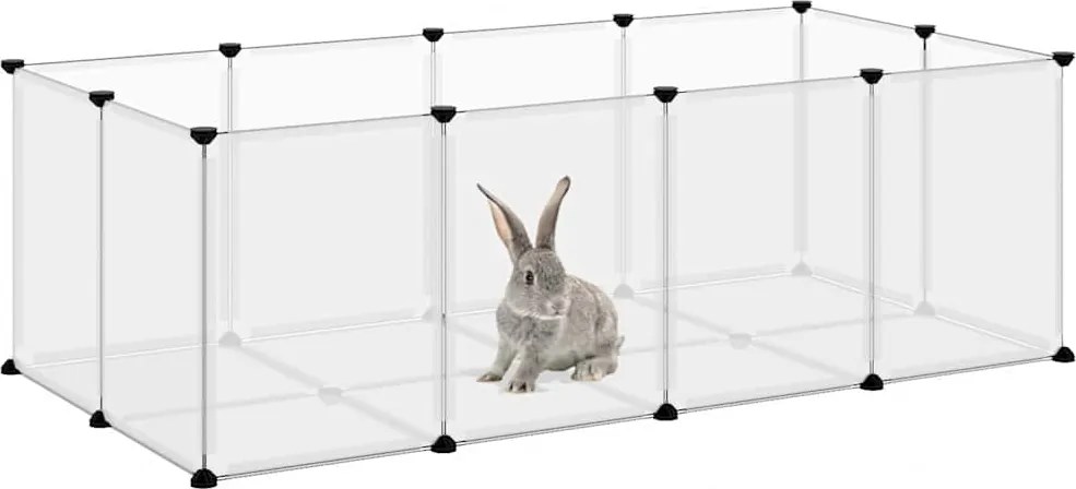 Klec pro malá zvířata průhledná 144 x 74 x 46,5 cm PP a ocel 340572