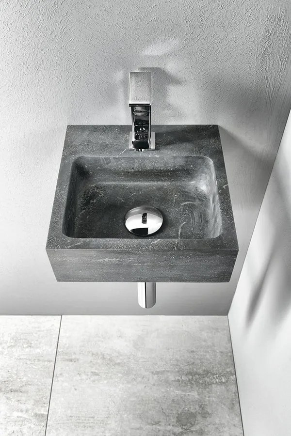 Sapho, BLOK kamenné umyvadlo 30x10x30 cm, černý Antracit, 2401-29