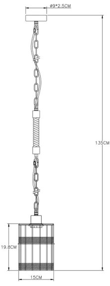Globo 15673H - Lustr na řetězu HALIA 1xE27/60W/230V