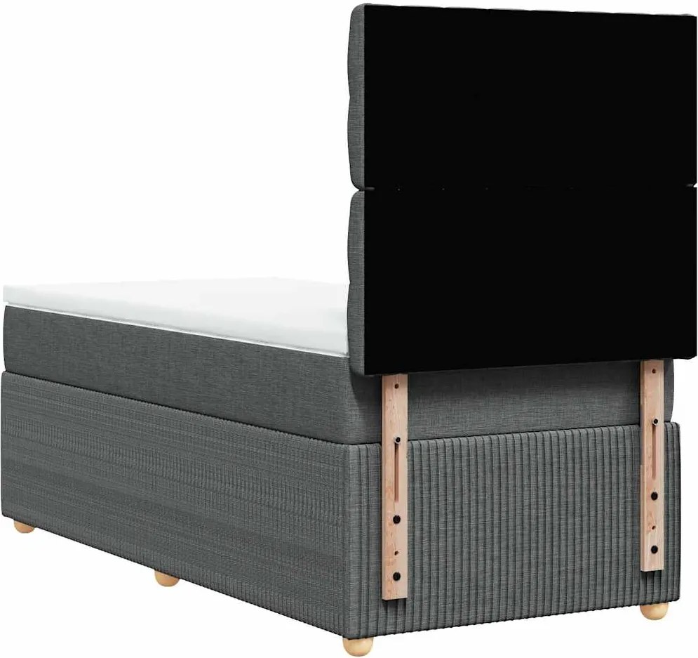 Box spring postel s matrací tmavě šedá 100 x 200 cm textil 3291975