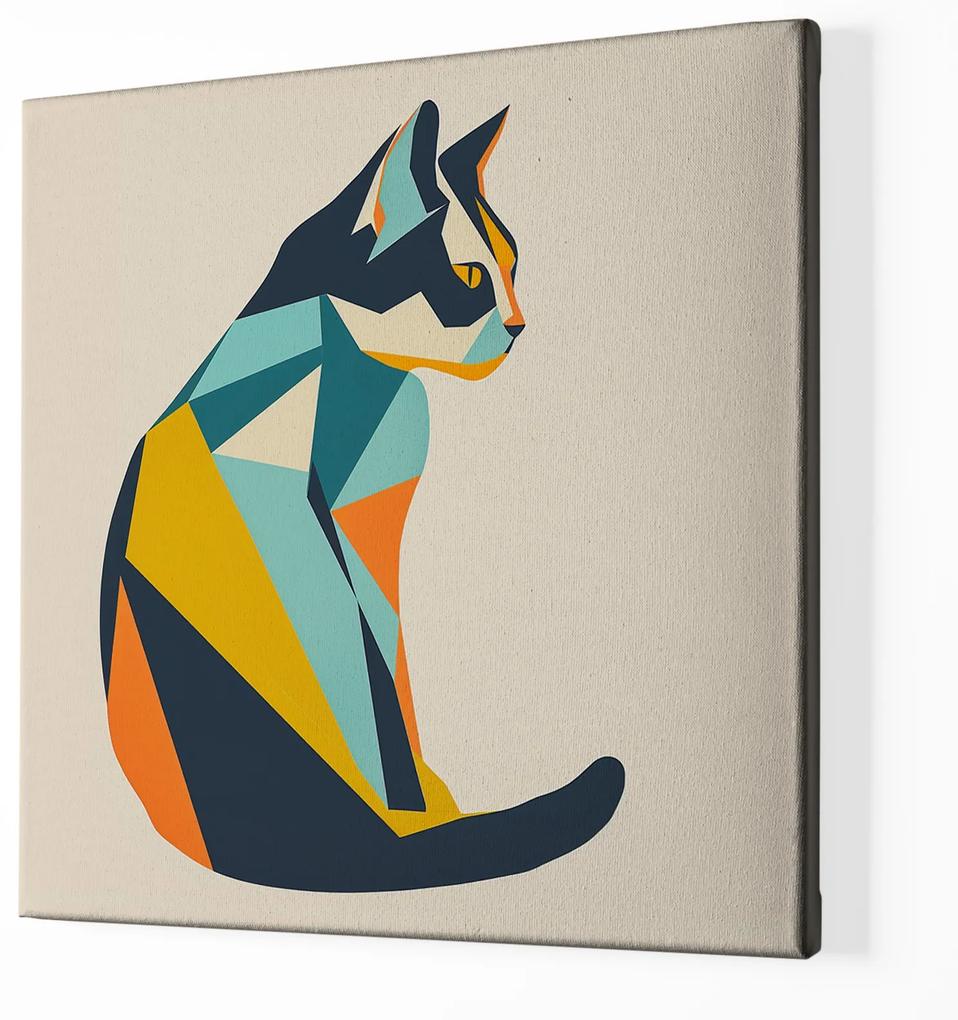 Obraz na plátně - Kočka jednoduchá FeelHappy.cz Velikost obrazu: 120 x 120 cm