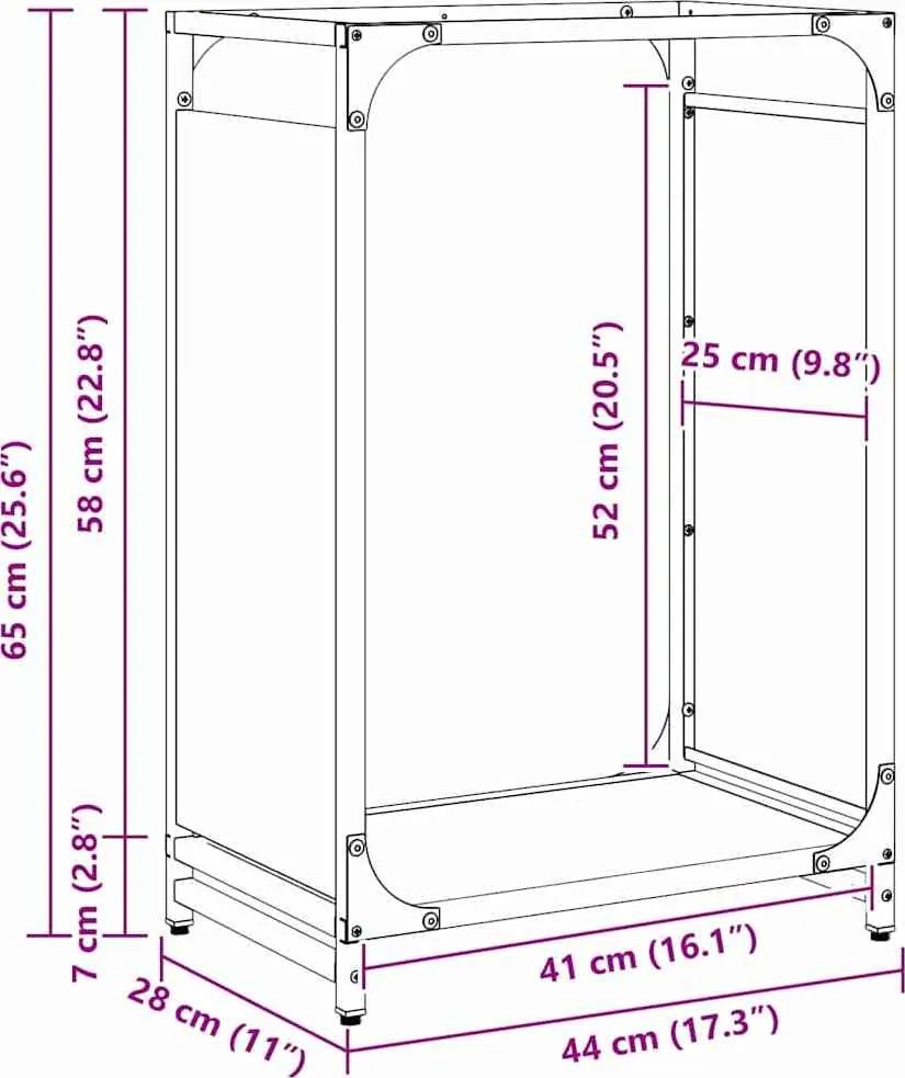 vidaXL Stojan na palivové dřevo Ocel válcovaná za studena [864198] Barva: Bílá