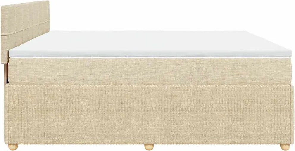 Box spring postel s matrací krémová 200x200 cm textil 3289868