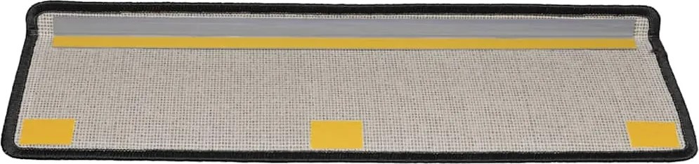 Schodové rohože 15 ks 65 x 21 x 4 cm antracitové s obdélníkovým okrajem 134567