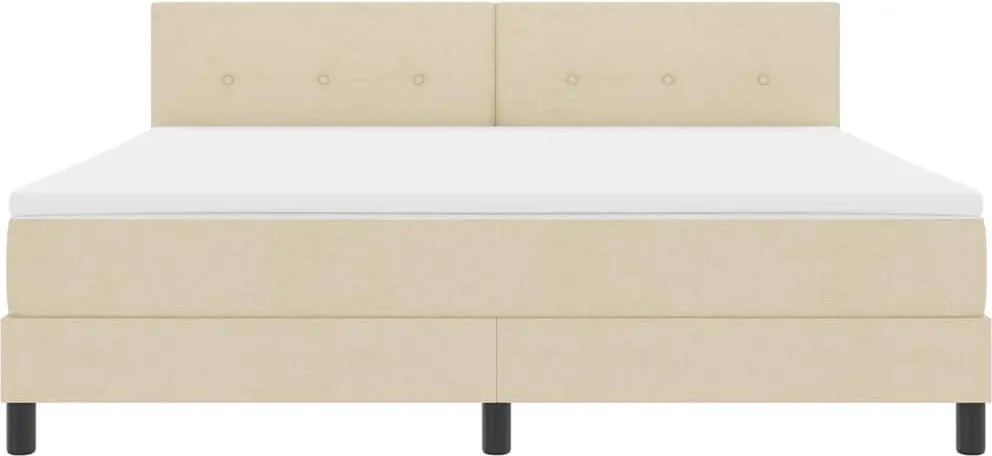 Postel s boxspringem s čelo Krémová 180 x 200 cm textil 3338711