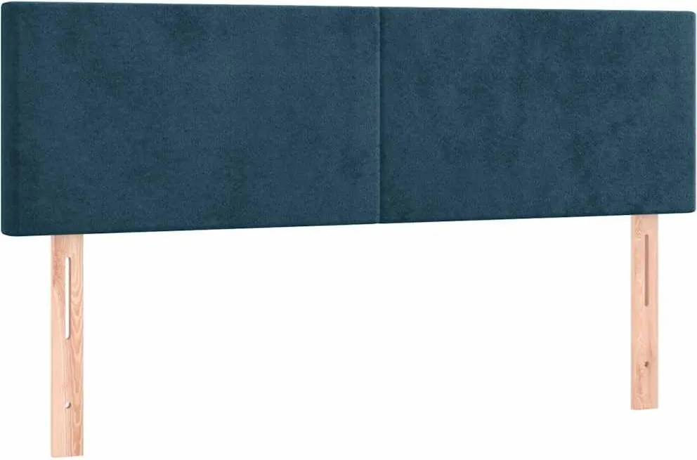 Box spring postel s matrací tmavě modrá 140x190 cm samet 3130839
