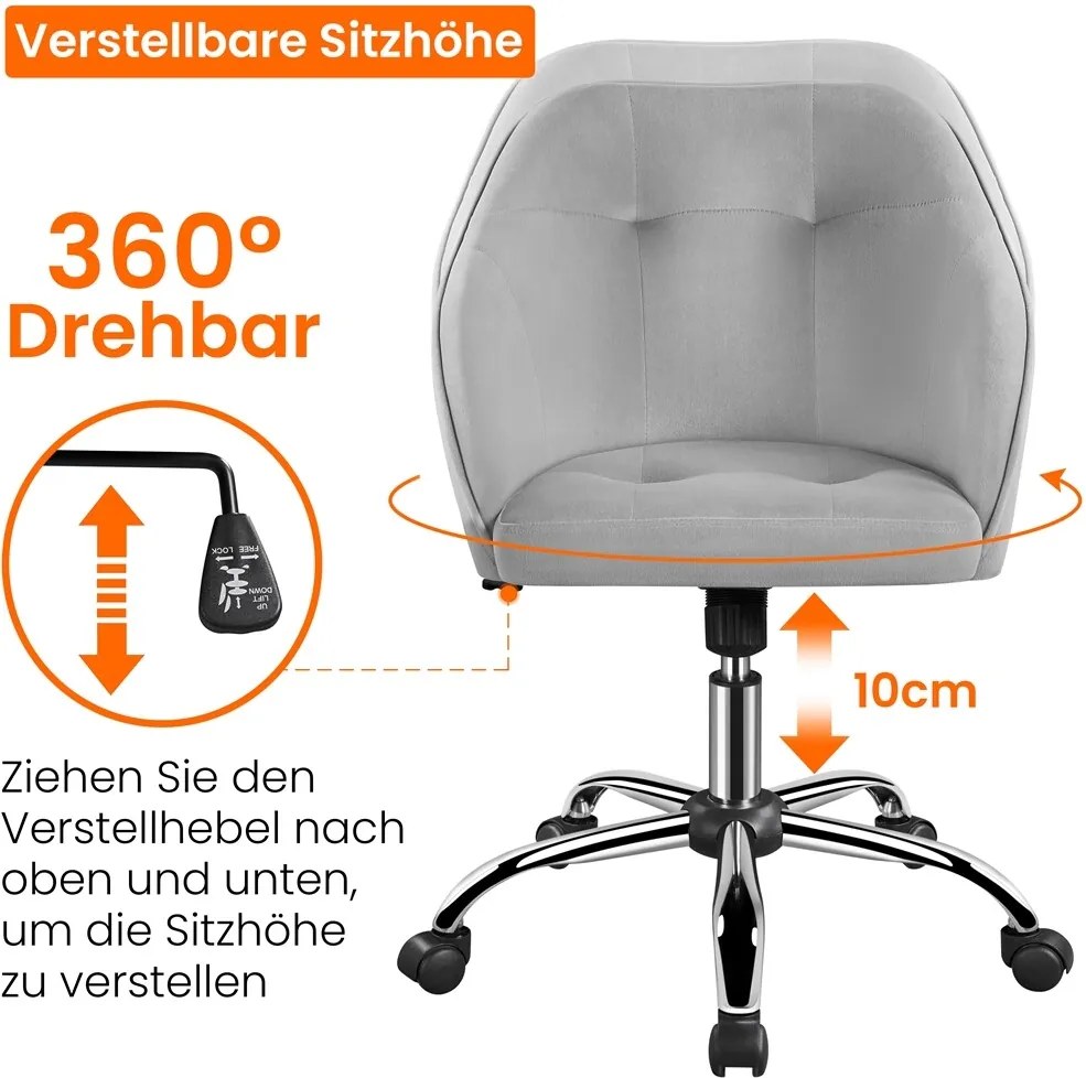 Kancelářská židle Yaheetech – světle šedá (266133806911)
