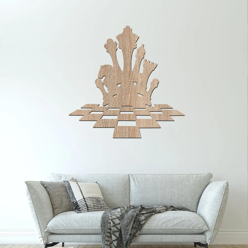 dřevo života Dřevěná dekorace na stěnu Šachy Barevný vzor: Javor, Rozměry (cm): 80x80