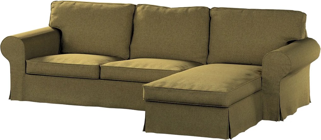 Potah na pohovku IKEA Ektorp 2-místná s lenoškou barva zelená látka pletený vzor