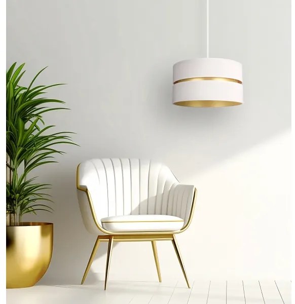 Duolla - Lustr na lanku DUO 1xE27/15W/230V pr. 40 cm krémová/zlatá