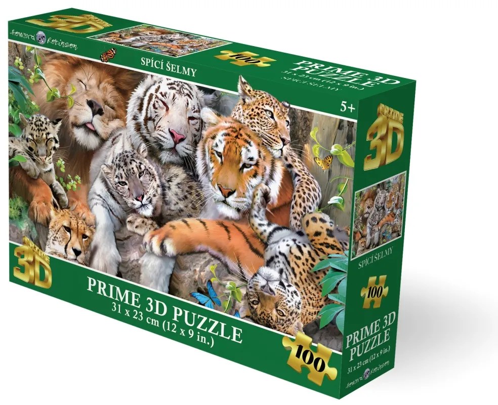 Puzzle 3D - Spící šelmy