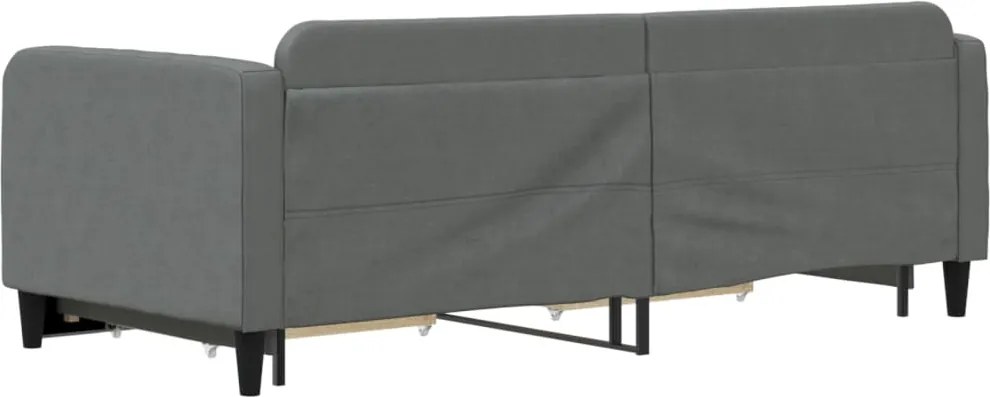 Válenda s přistýlkou a zásuvkami tmavě šedá 90 x 190 cm textil 3196863