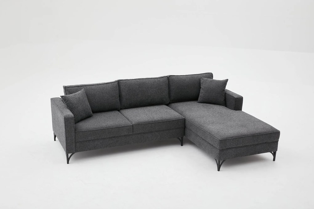 Hanah Home Rohová pohovka BERLIN antracitová pravá 258 cm 825BLC2806