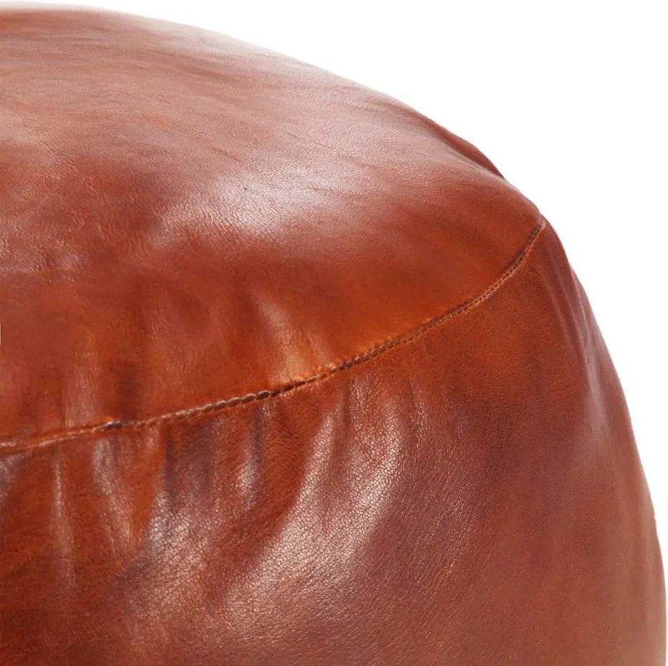 Sedací puf bronzový 60 x 30 cm pravá kozí kůže 248138