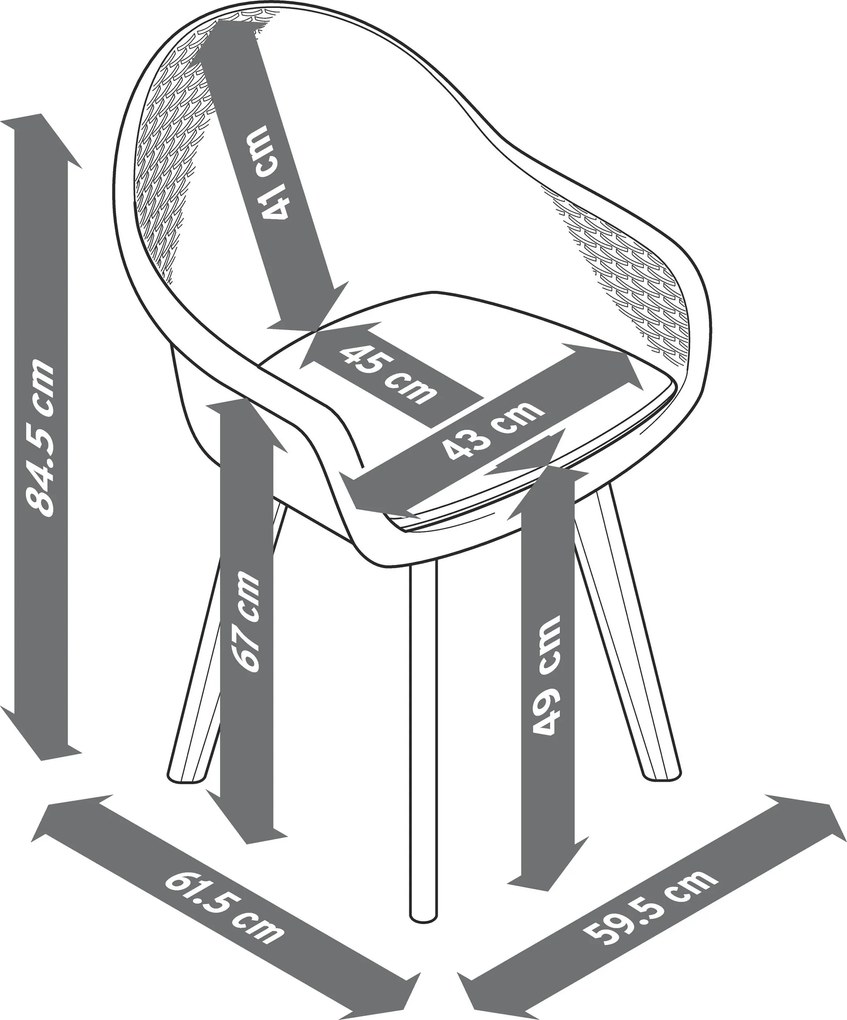 Tchibo - Skořepinová židle s polyratanovým výpletem - barva: černá