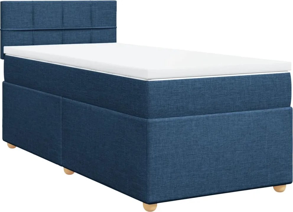 Box spring postel s matrací modrá 90x190 cm textil 3286541