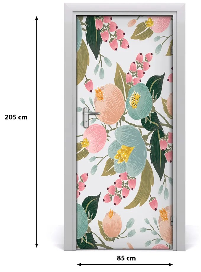 Samolepící fototapeta na dveře Jarní květiny 85x205 cm