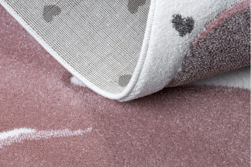 Dywany Łuszczów, Dětský kusový koberec Petit Flamingos hearts cream, 160x220, růžová, dětský pokoj