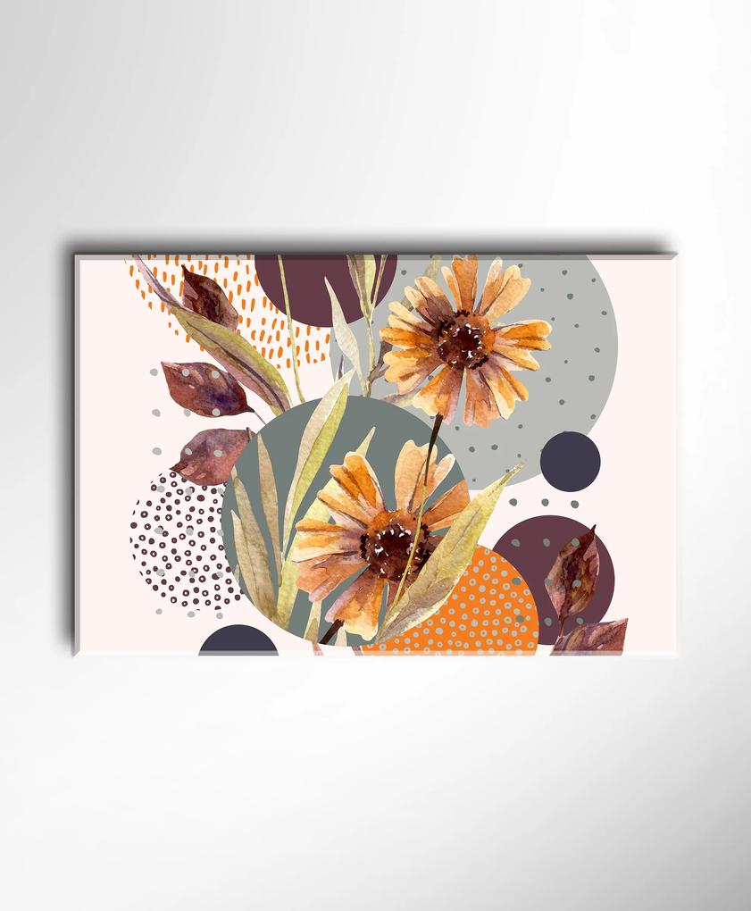 Malvis ® Obraz Akvarelové květiny a tvary ROZMĚR (šířka x výška): jednodílný obdélník 150x100 cm