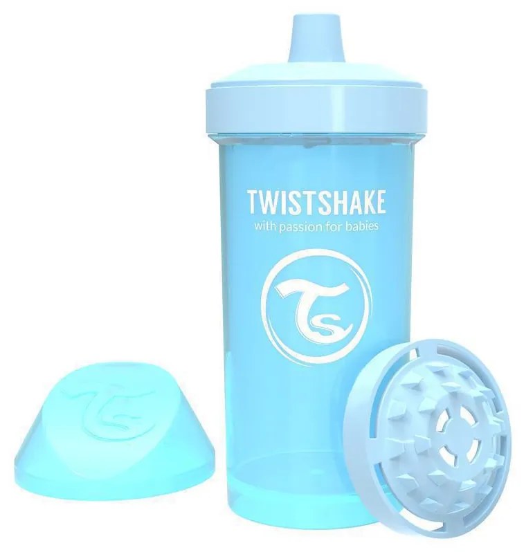 Twistshake Láhev s pítkem 360 ml Pastelově modrá