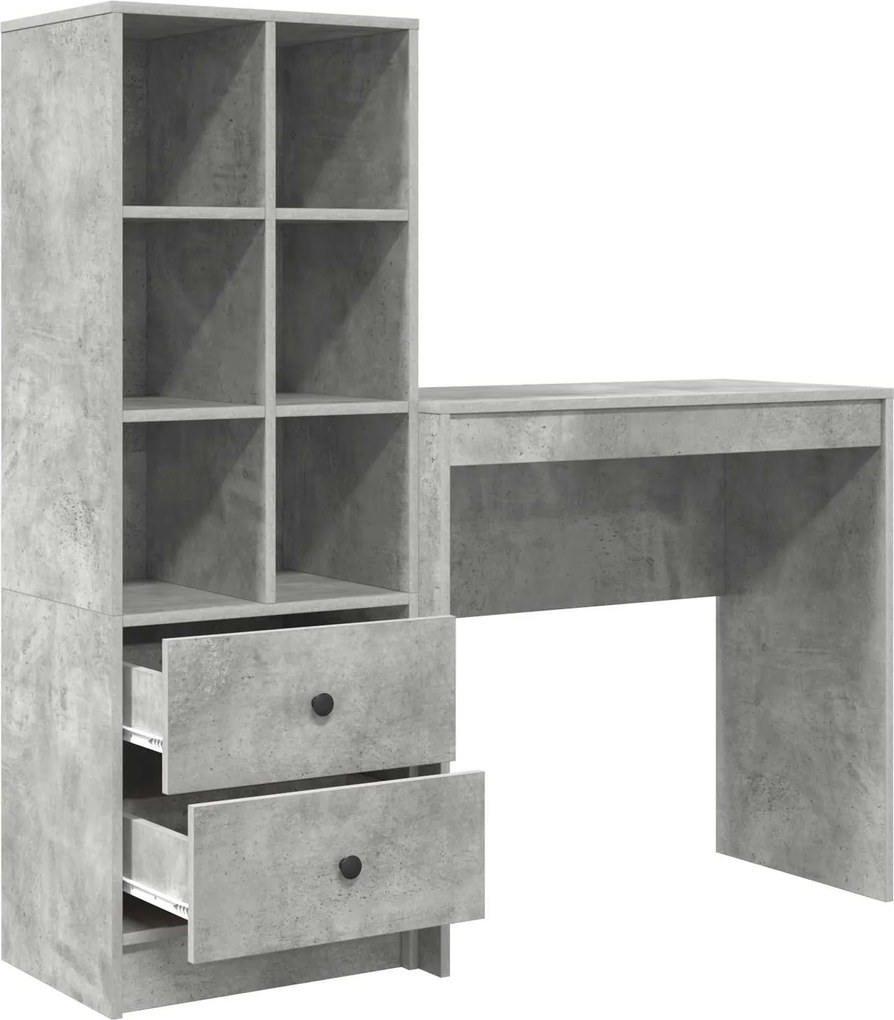 Stůl Betonově šedá 125,5 x 40 x 127 cm 2 ks 3337316