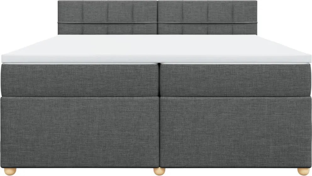 Box spring postel s matrací tmavě šedá 200x200 cm textil 3286788