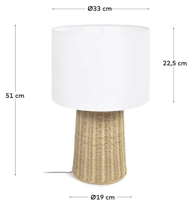 Ratanová stolní lampa jitkim přírodní MUZZA