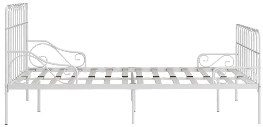 Rám postele s laťkovým roštem bílý kov 140 x 200 cm,  284604 HangarStore.cz