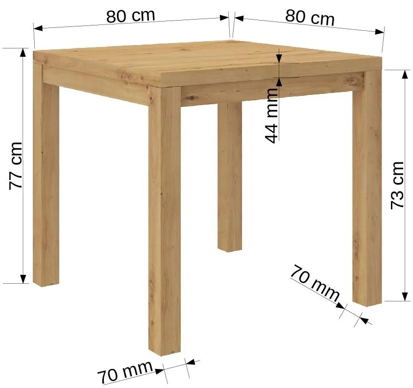 ADRK Konferenční stolek OLAF 1 ART-BM 80, dub artisan/černá mat