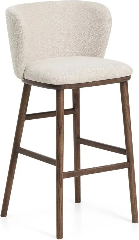 Béžová čalouněná barová židle (výška sedáku 75 cm) Ciselia – Kave Home