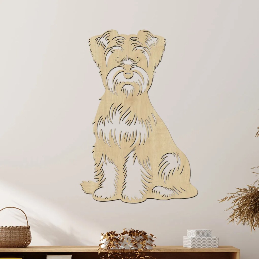 dřevo života Dřevěný obraz Dandie Dinmont Terrier Zvolte rozměr (cm): 27x40, Zvolte barvu dekoru: Dub Sonoma