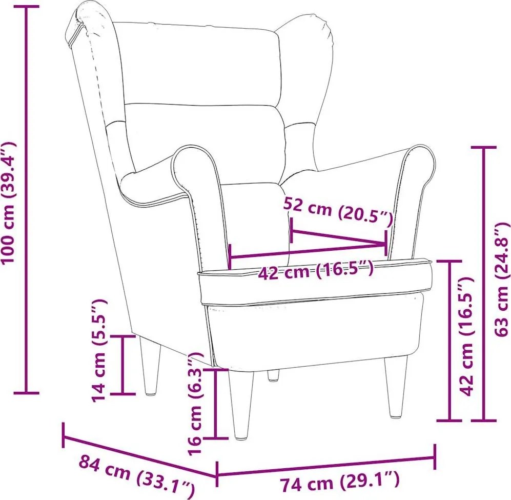 vidaXL Křeslo 74 x 84 x 100 cm textil [4016905] Barva: Modrá