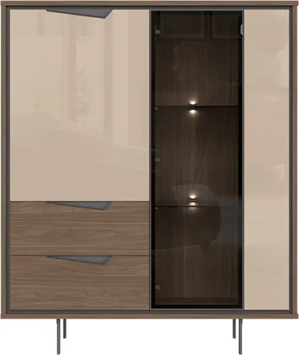 Vitrína V112-3K2F/LF - 112x133x40 cm