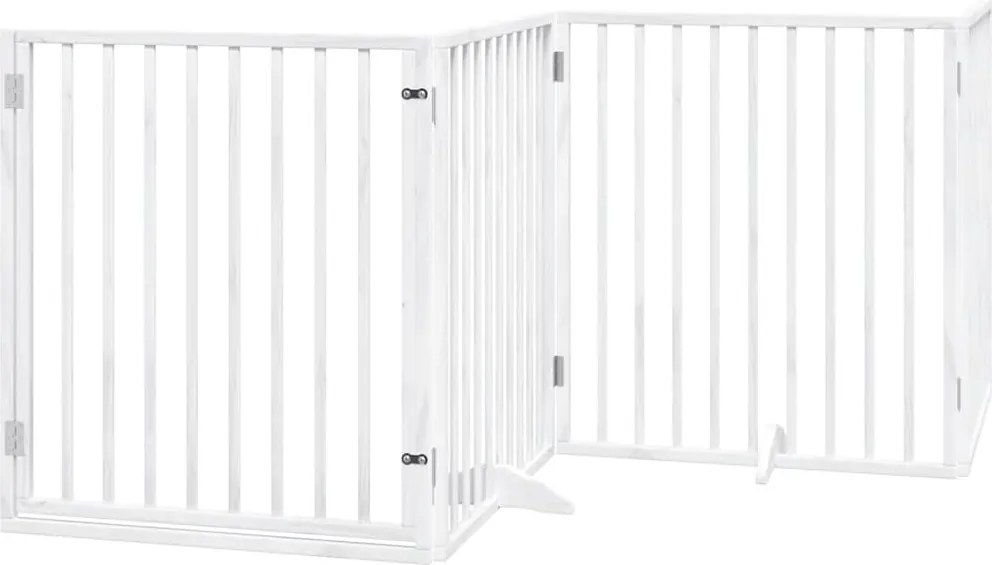 Zábrana pro psy s dvířky skládací 12 panelů bílá 960 cm topol 3155568