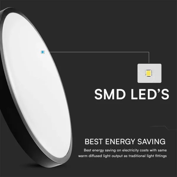 LED Koupelnové stropní svítidlo LED/24W/230V IP44 3000K pr. 29 cm černá
